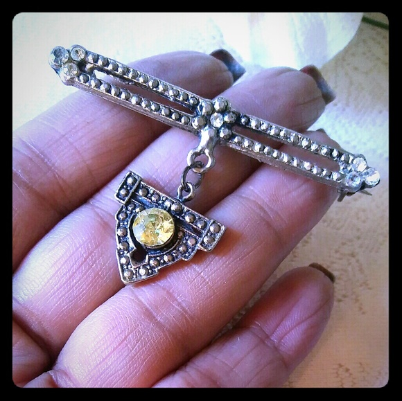 Jewelry | Vintage Triangle Charm Dangle Brooch | Poshmark